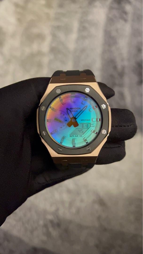 Iridescent custom mod gshock ga2100 ga2110 ga-2100 rainbow, Men's ...