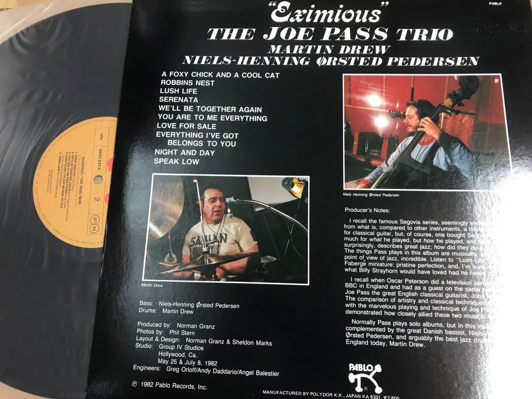 爵士結他宗師：Joe Pass :The Joe Pass Trio “EXIMIOUS “ (罕有1982 PABLE 日本首版黑膠唱片 ...