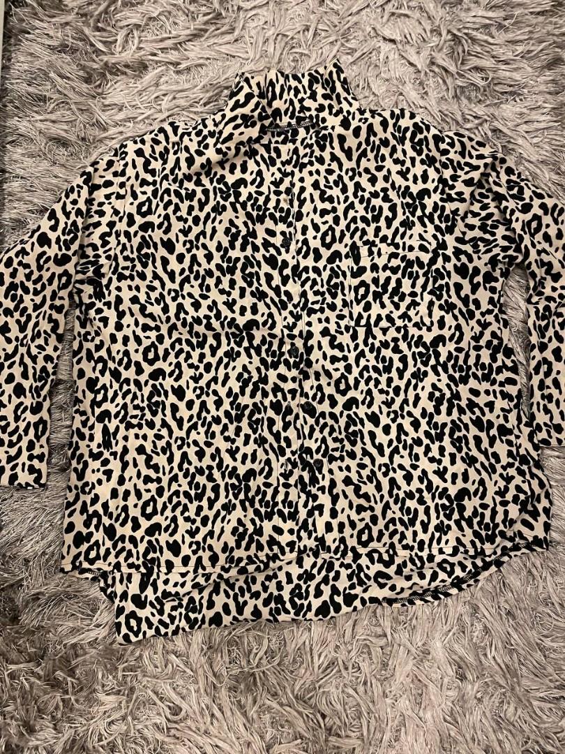 Leopard Print Button-up, Women's Fashion, Tops, Blouses on Carousell