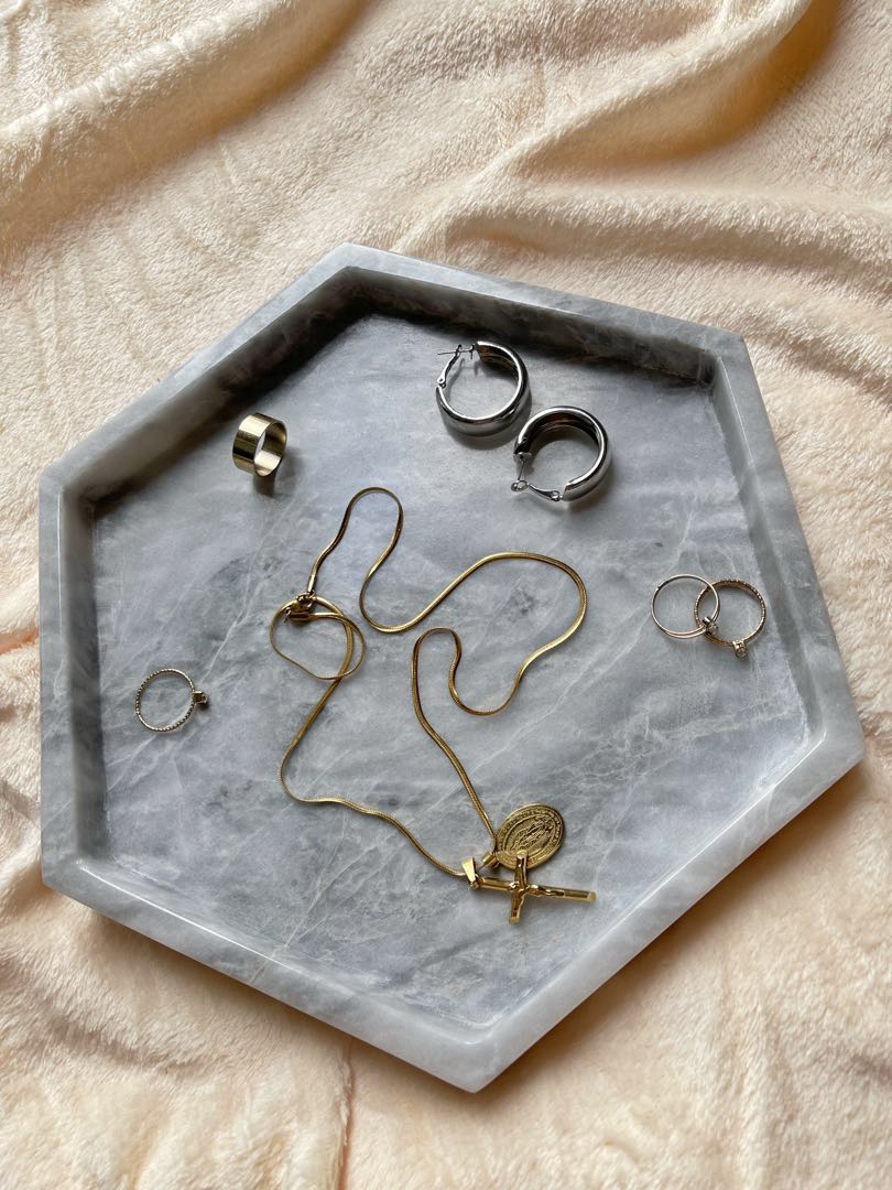 Marble Organizer (hexagon tray), Furniture & Home Living, Home ...