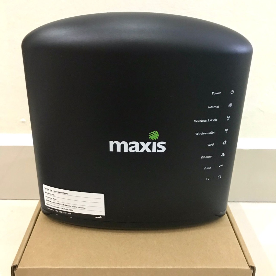 Maxis Wifi Router Technicolor TG389ac Dua-Band, Computers & Tech, Parts ...