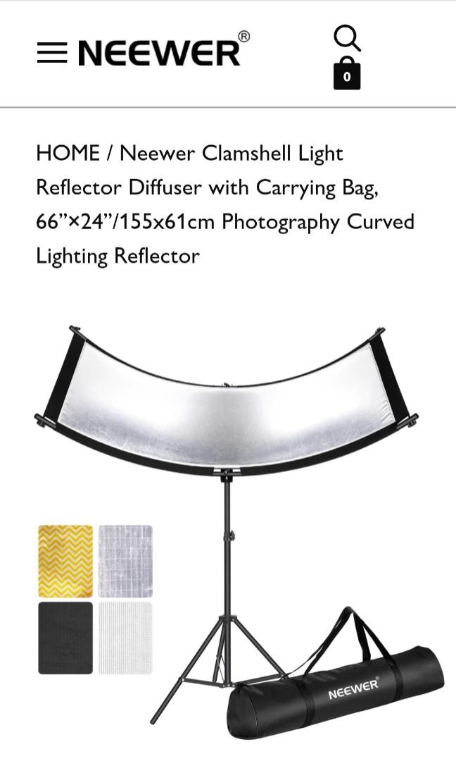 Neewer clamshell light reflector for studio with carrier bag ...