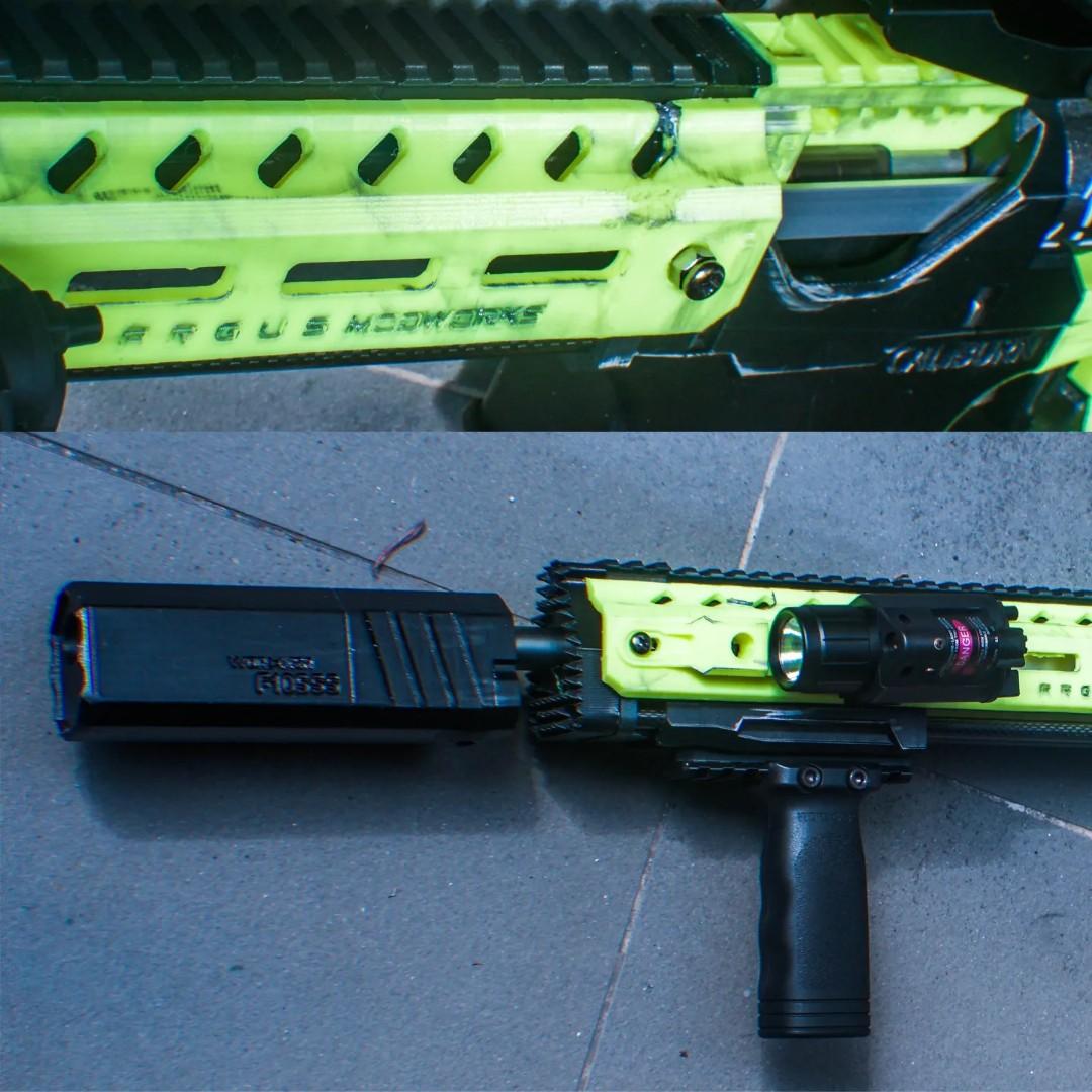 Nerf sniper NEON green/yellow CALIBURN talonclaw hybrid, Hobbies & Toys ...