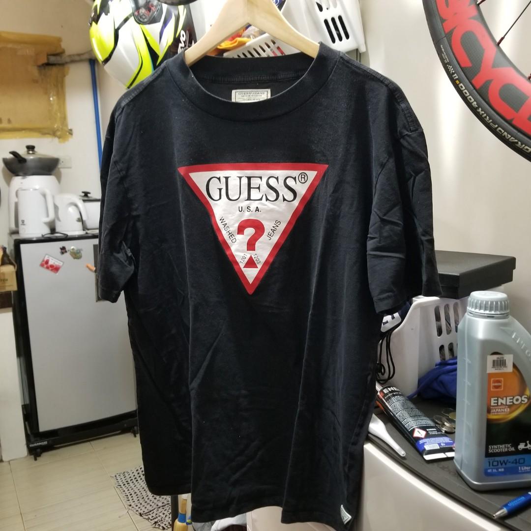 Original Guess Logo Black shirt, Men's Fashion, Tops & Sets, Tshirts ...