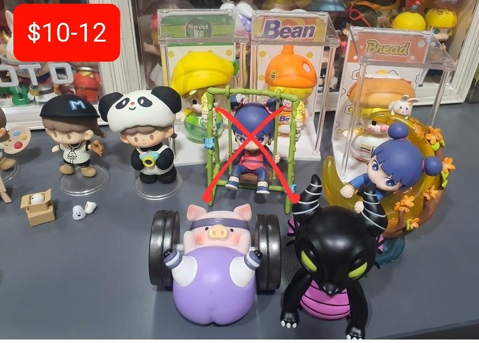 Popmart, rolife, 52 toys (booboo burger, mimi adventure, molinta, rico ...