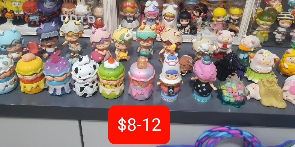 Popmart, rolife, 52 toys (booboo burger, mimi adventure, molinta, rico ...