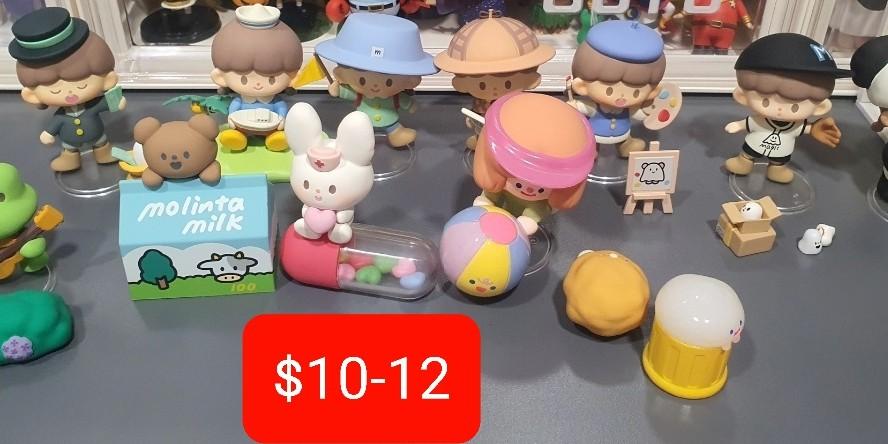 Popmart, rolife, 52 toys (booboo burger, mimi adventure, molinta, rico ...