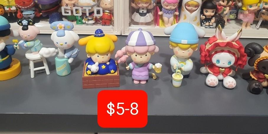 Popmart, rolife, 52 toys (booboo burger, mimi adventure, molinta, rico ...