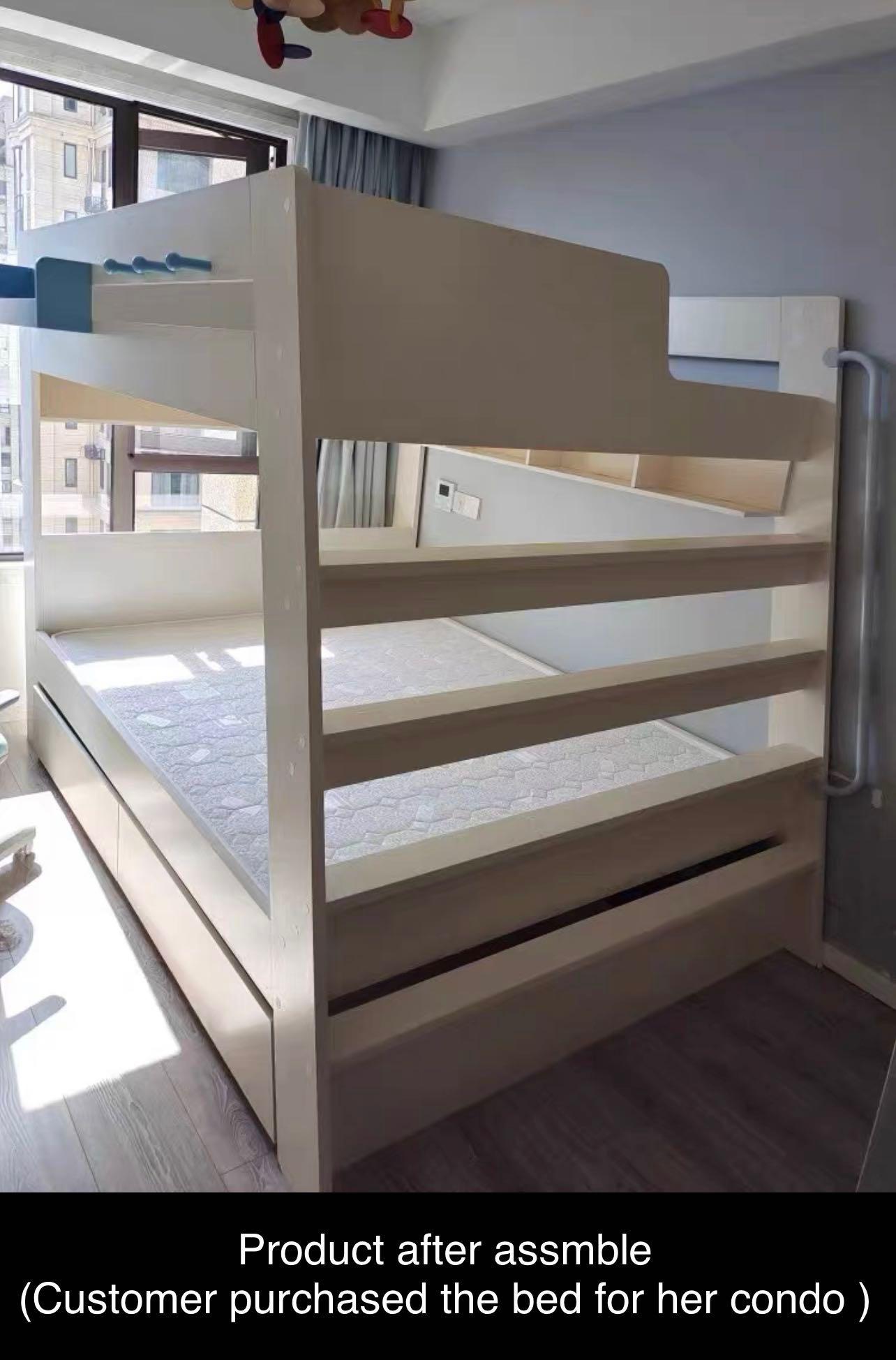 Preorder bunk bed , white wooden bunk bed , double decker bed , two ...