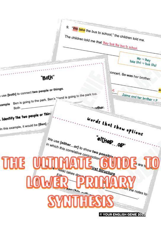 Primary Synthesis Notes / Guide + Practice Questions (Lower Primary ...