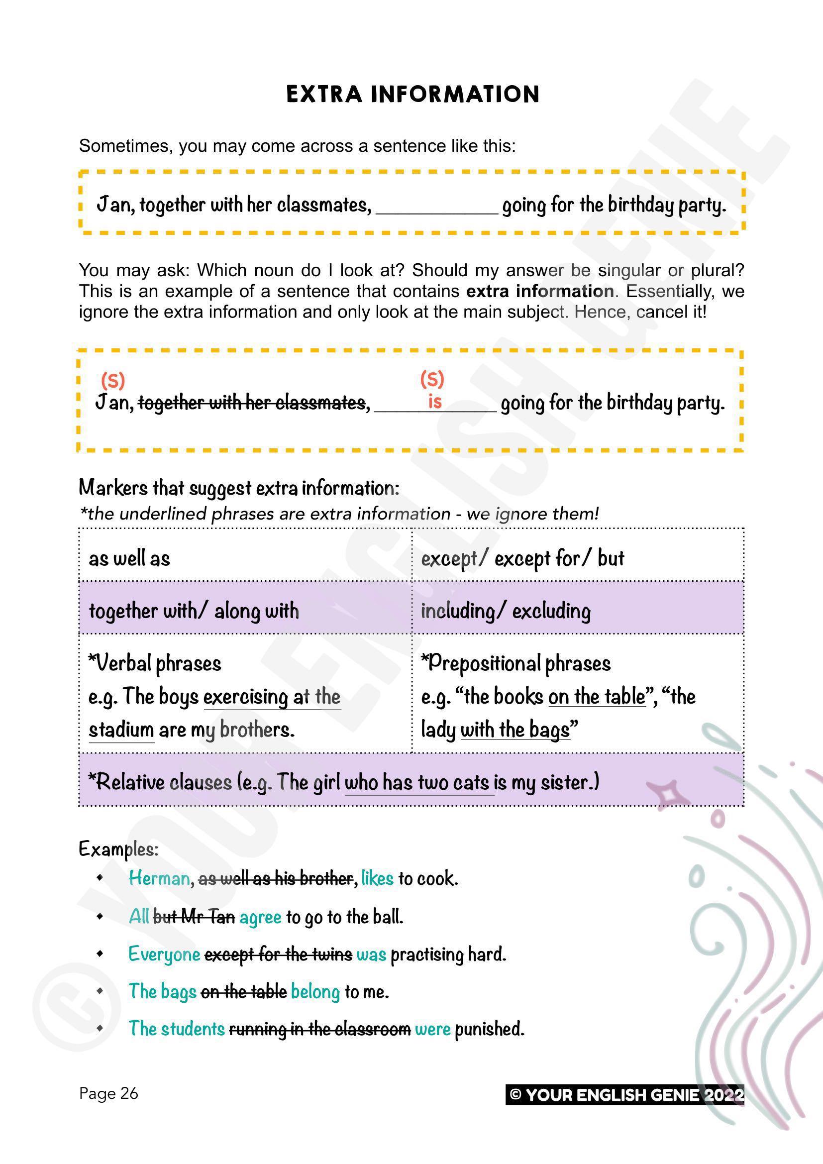 PSLE Grammar Guide / Notes + Practice Questions (Primary English ...