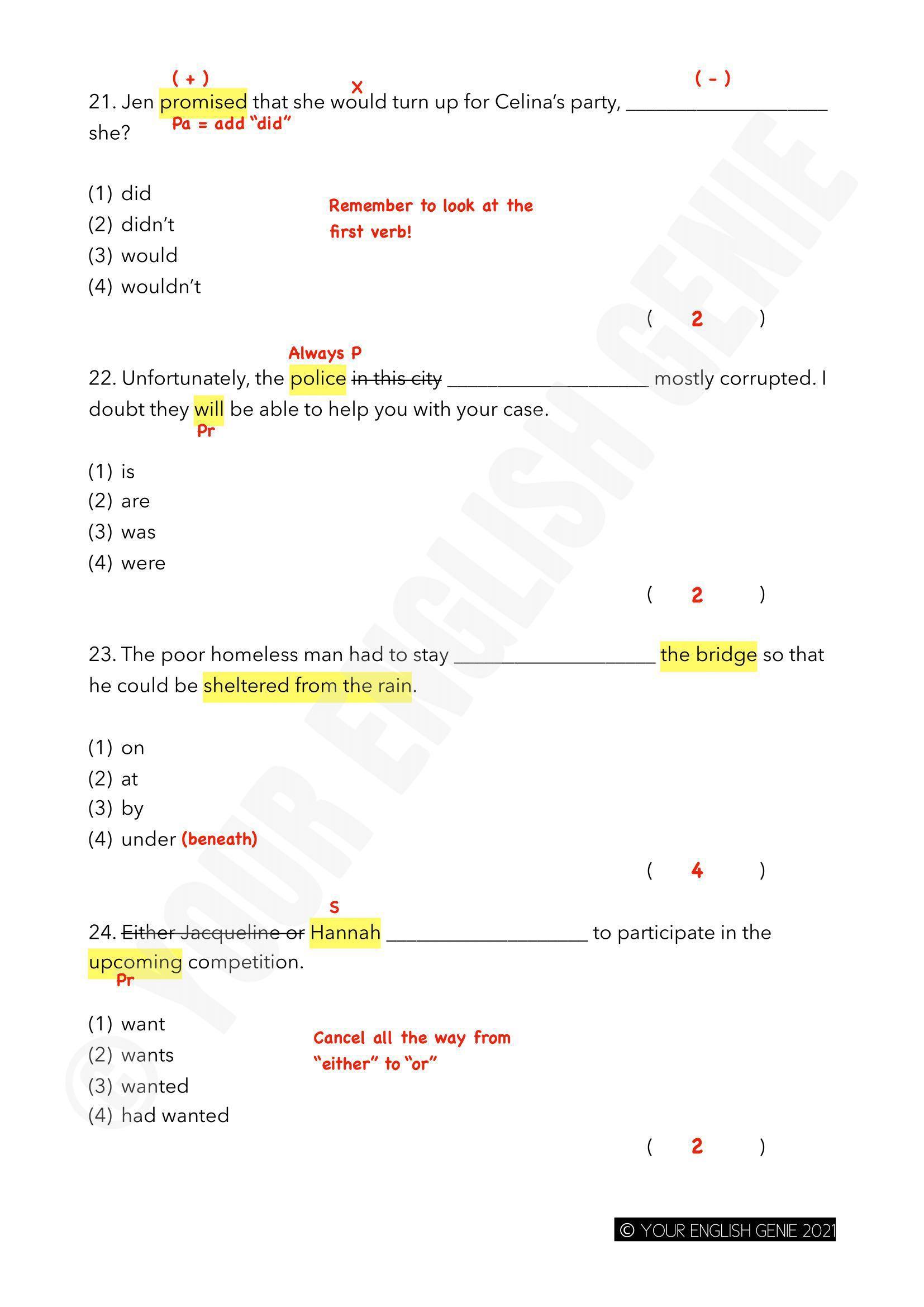 PSLE Grammar Guide / Notes + Practice Questions (Primary English ...