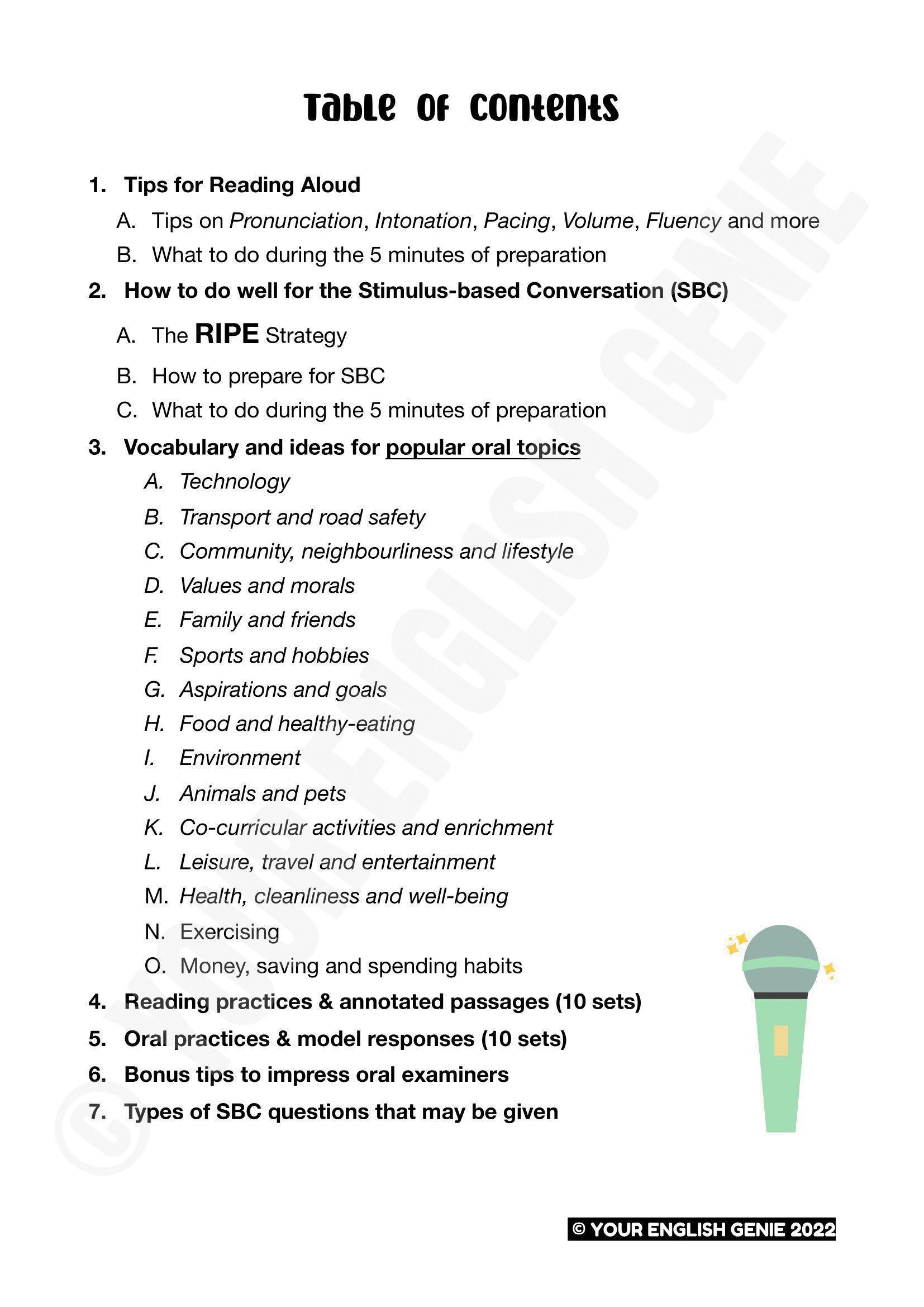 PSLE Oral Notes / Guide + Practices & Model Responses (Primary English ...