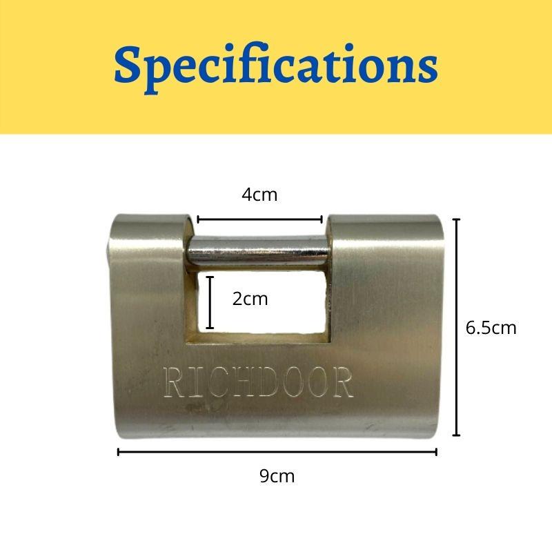 RICHDOOR C-H Top Security Gate Lock/ Padlock, Furniture & Home Living ...