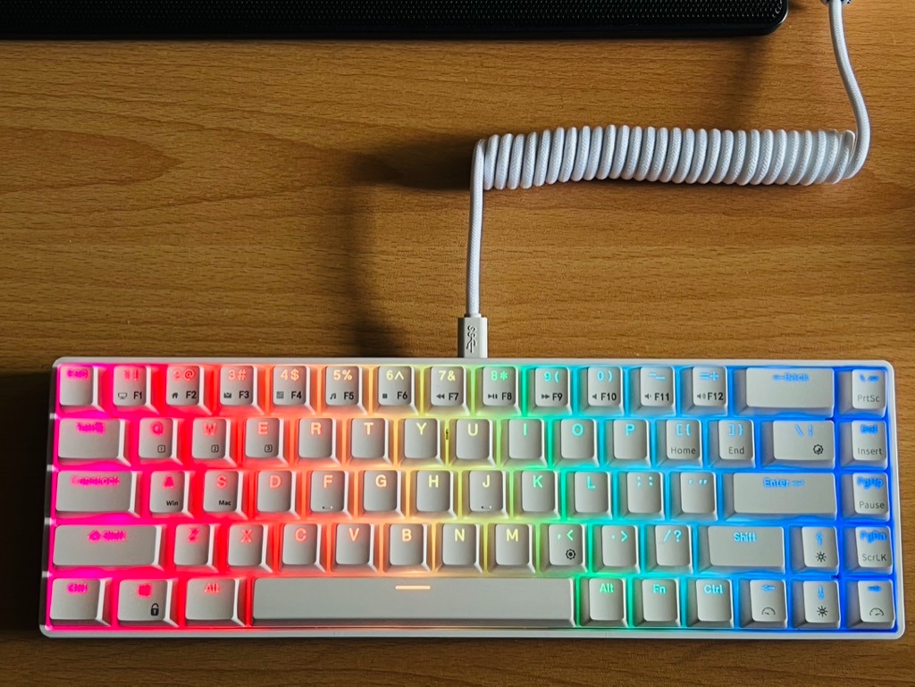 RK ROYAL KLUDGE RK68 (RK855) (WHITE) Bluetooth Wireless/Wired 65% ...