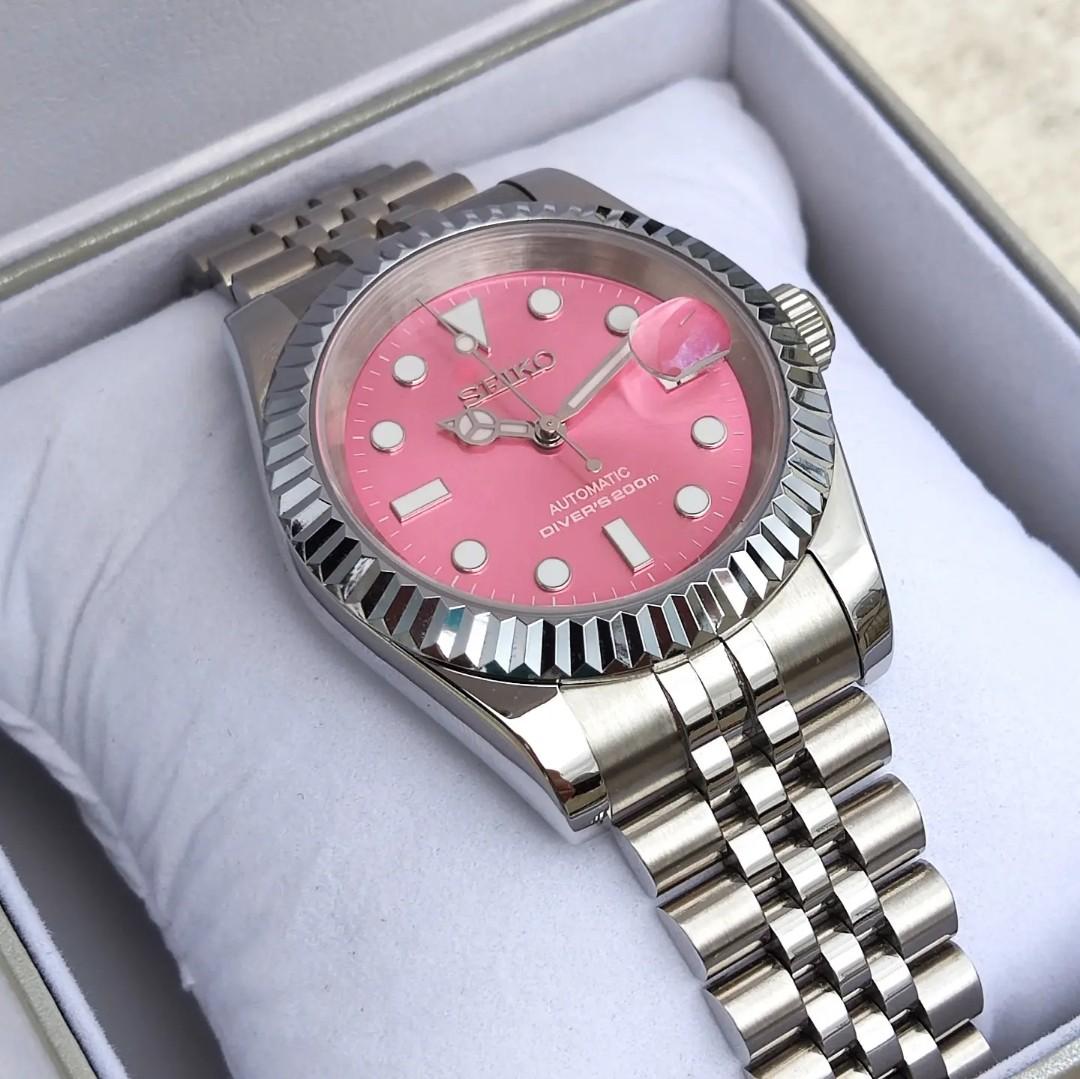 Seikolex DJ Pink Dial Mod, Women's Fashion, Watches & Accessories ...