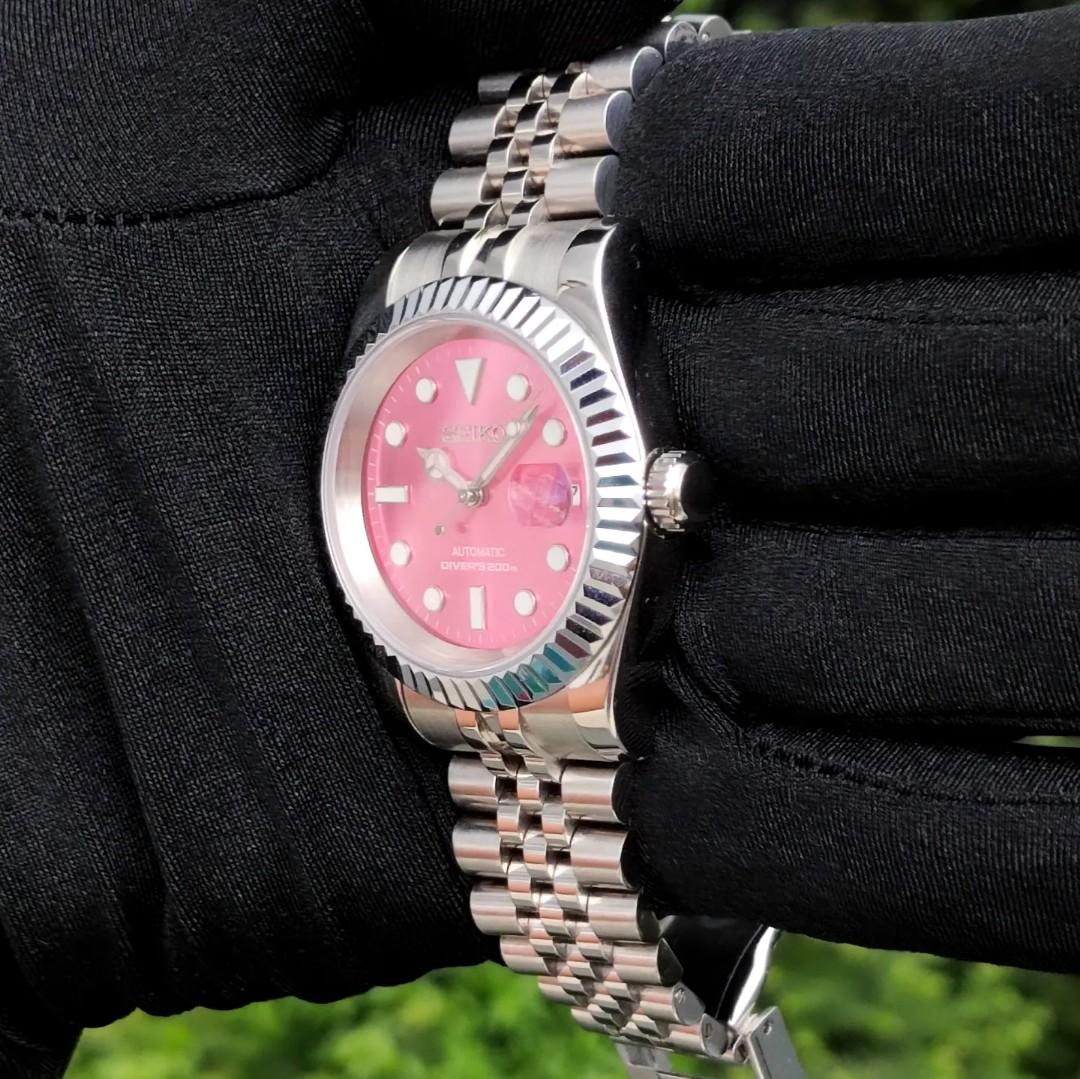 Seikolex DJ Pink Dial Mod, Women's Fashion, Watches & Accessories ...