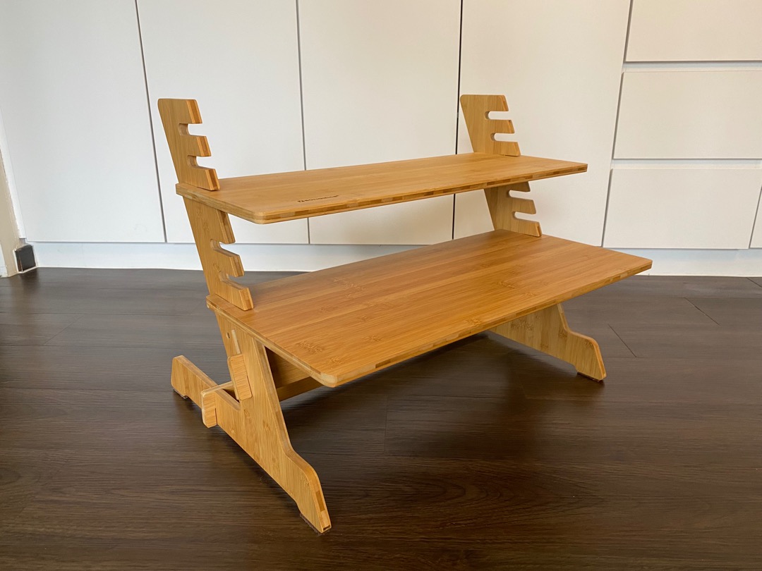 SONGMICS Bamboo Standing Desk, Height adjustable, Furniture & Home ...