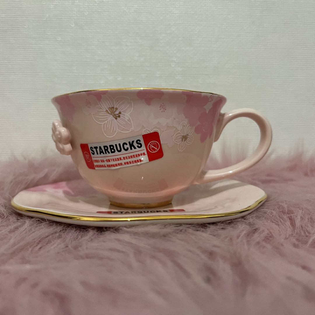 Starbucks Sakura Tea Cup and Saucer 250ml, Furniture & Home Living ...