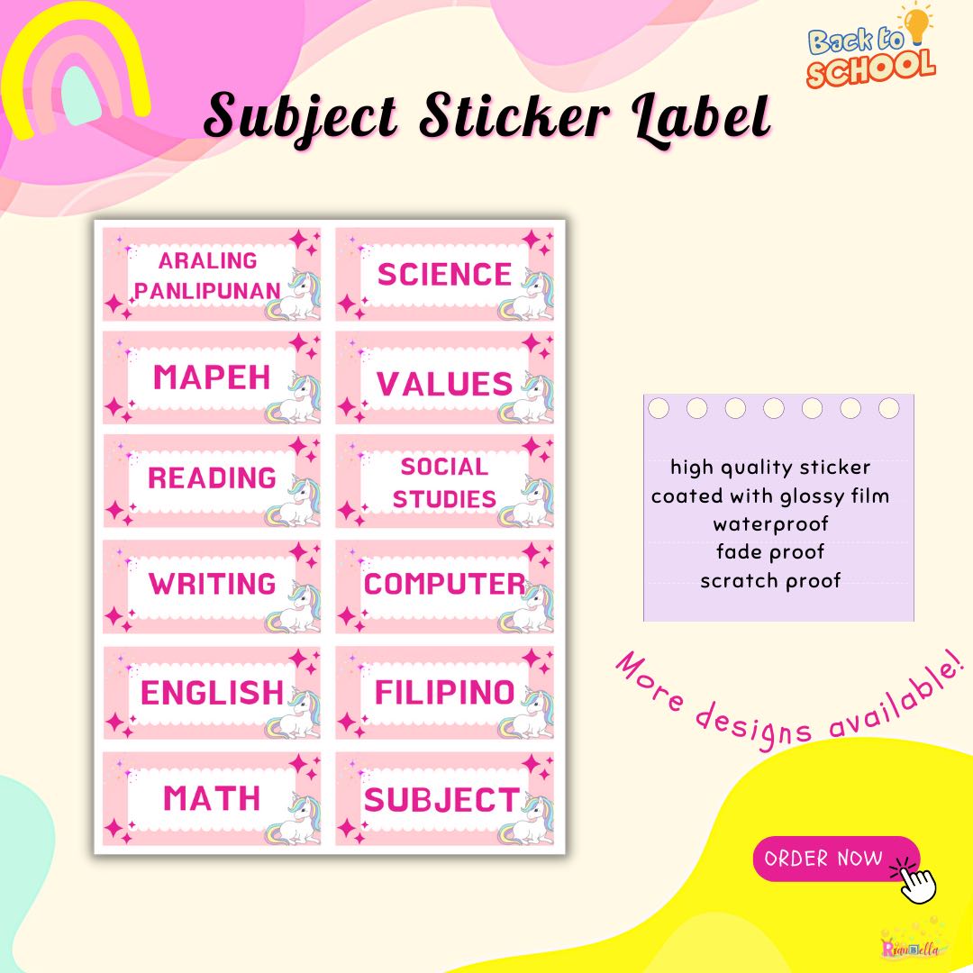 Subject Sticker Label Hobbies Toys Stationary Craft Stationery Subject Sticker Label Hobbies Toys Stationary Craft Stationery