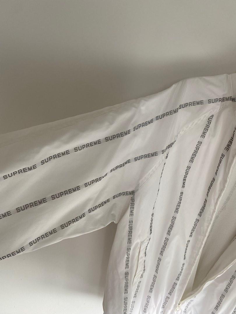 Supreme Reflective Text Track Jacket, Men's Fashion, Coats, Jackets and ...
