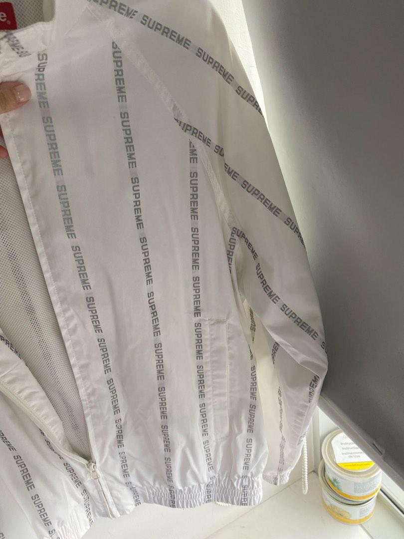 Supreme Reflective Text Track Jacket, Men's Fashion, Coats, Jackets and ...