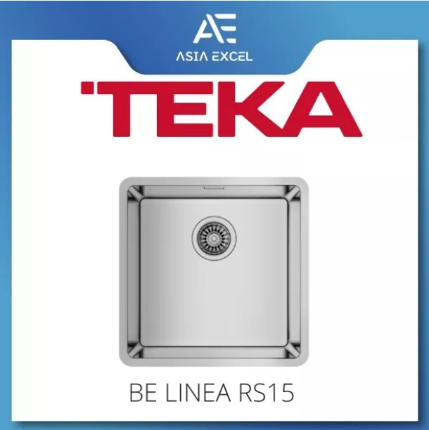 TEKA BE LINEA RS15 40.40 44CM SINGLE BOWL STAINLESS STEEL KITCHEN SINK ...