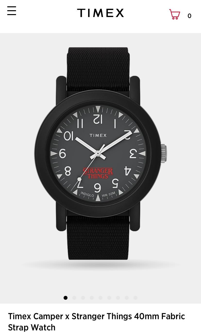 Timex Camper x Stranger Things 40mm Fabric Strap Watch, Men's Fashion ...