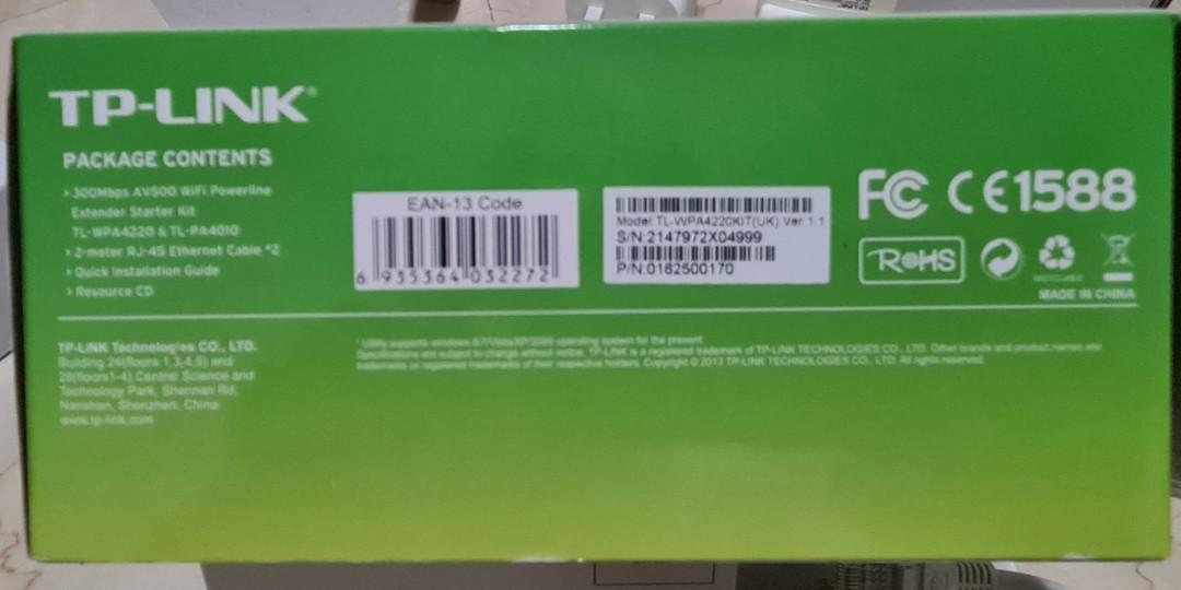 TP-Link AV500 WiFi Powerline Extender, Computers & Tech, Parts ...
