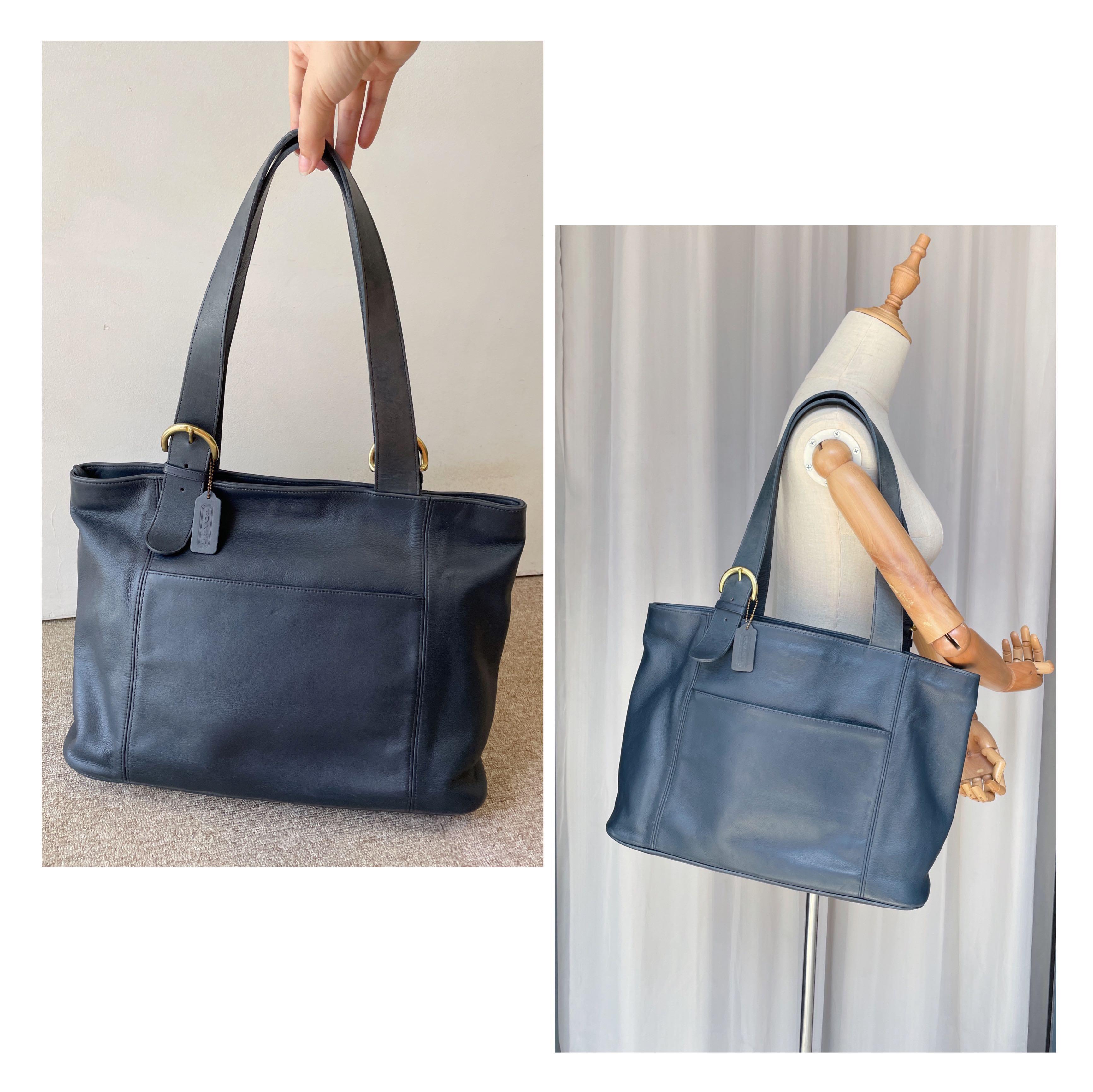 Vintage Coach Oversized Tote Bag, Coach Soho Zip Tote Bag in Navy ...
