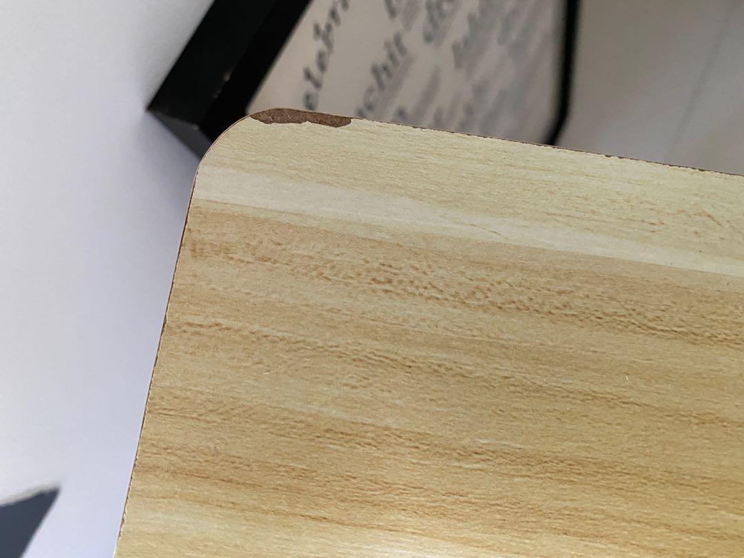 Wooden table with metal legs and ledge and storage, Furniture & Home ...