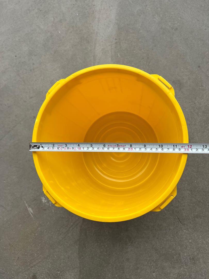 Yellow water bucket pail, heavy duty storage, Furniture & Home Living ...