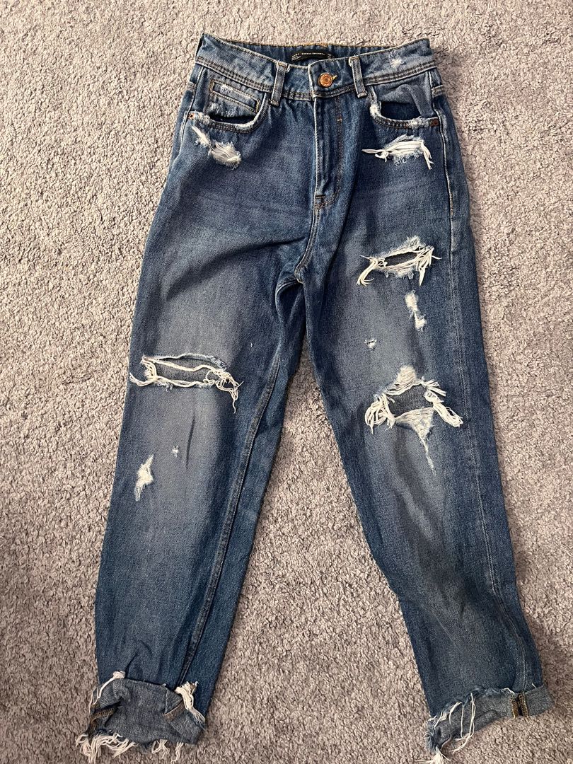 Zara Denim Ripped Jeans, Women's Fashion, Bottoms, Jeans & Leggings on ...