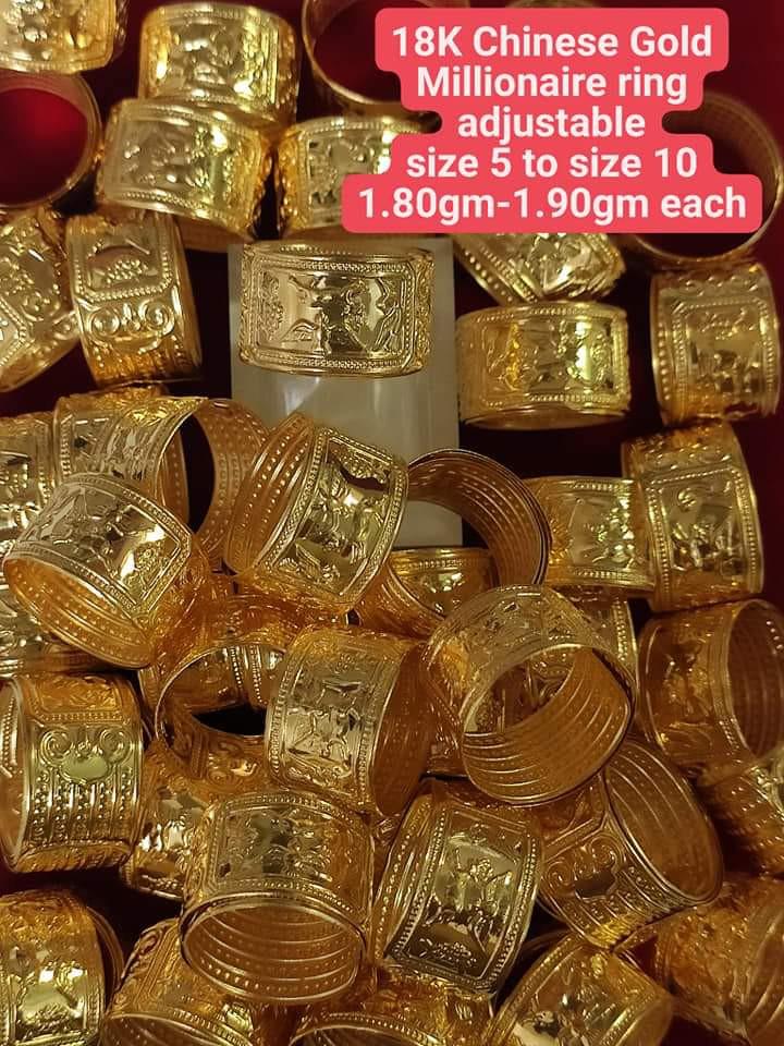 18K Saudi Gold millionaires ring, Women's Fashion, Jewelry & Organizers ...