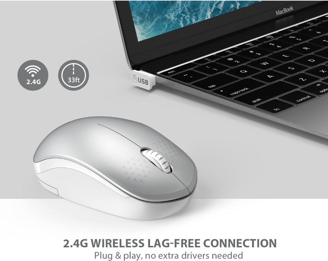 2436) Seenda 2.4G Silent Wireless Mouse with USB Receiver for PC/Tablet ...