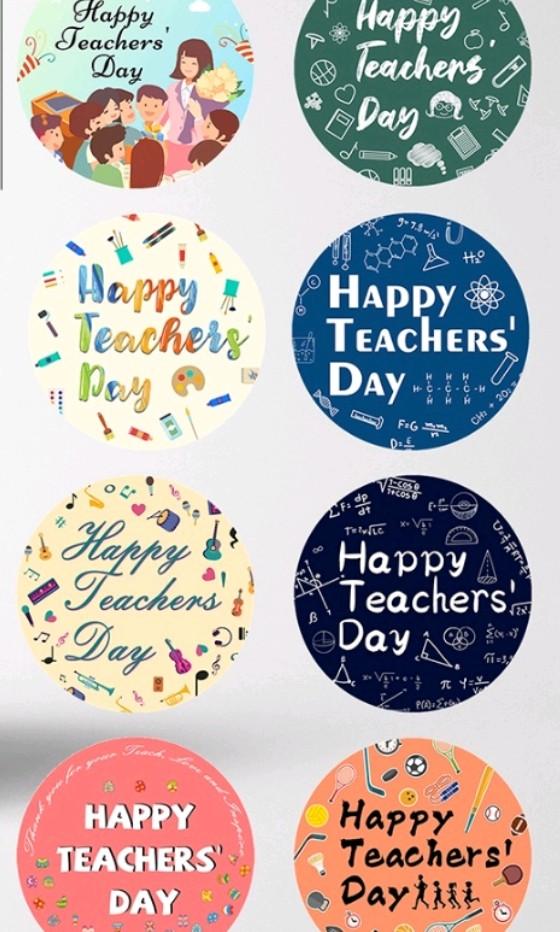 3 8cm Happy Teachers Day Sticker Labels Hobbies And Toys Stationery