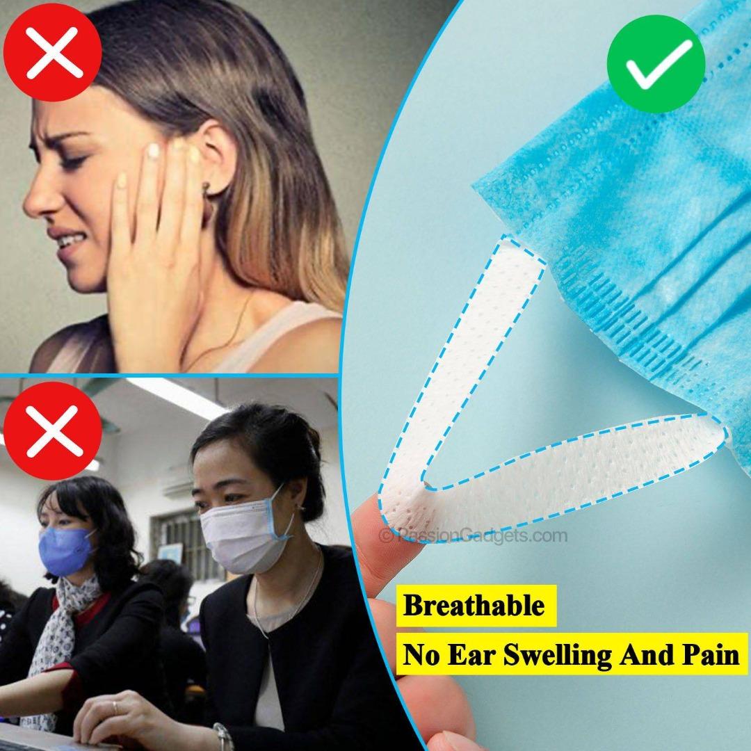 3-PLY Flexible Soft Earloop Disposable Face Mask No Ear Pain, Health ...
