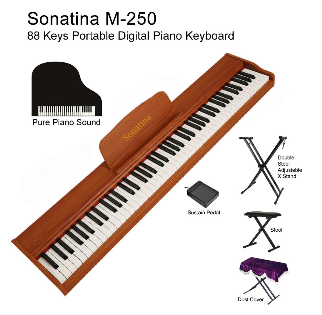 88 Keys Portable Digital Piano Sonatina M-250 Standard Keyboard Full ...
