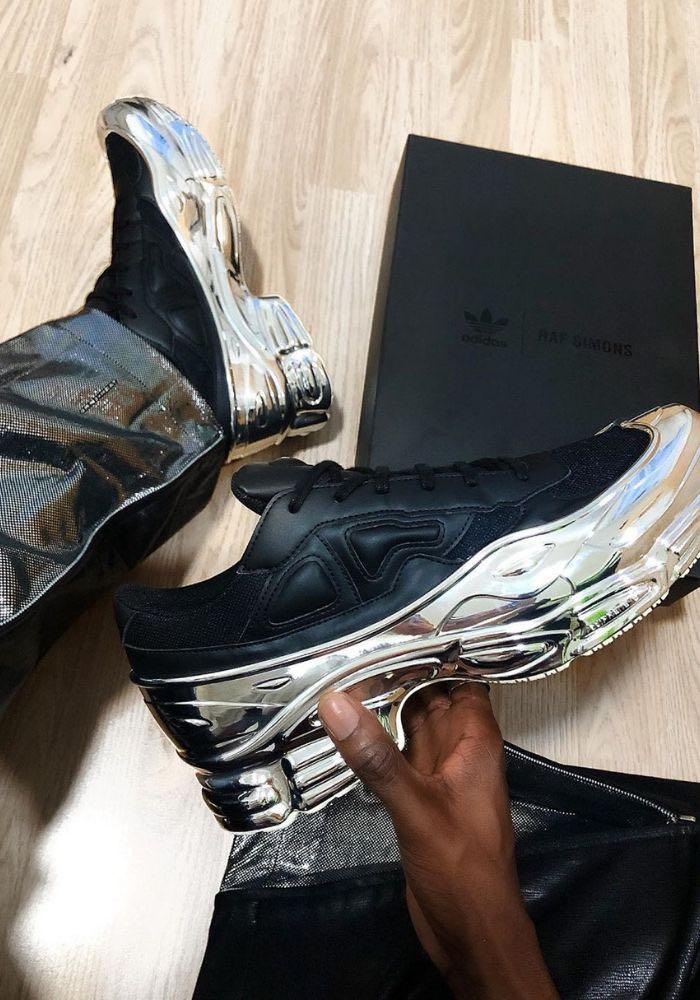 Adidas Raf Simons x Ozweego Silver Chrome Core Black/Silver Metallic ...