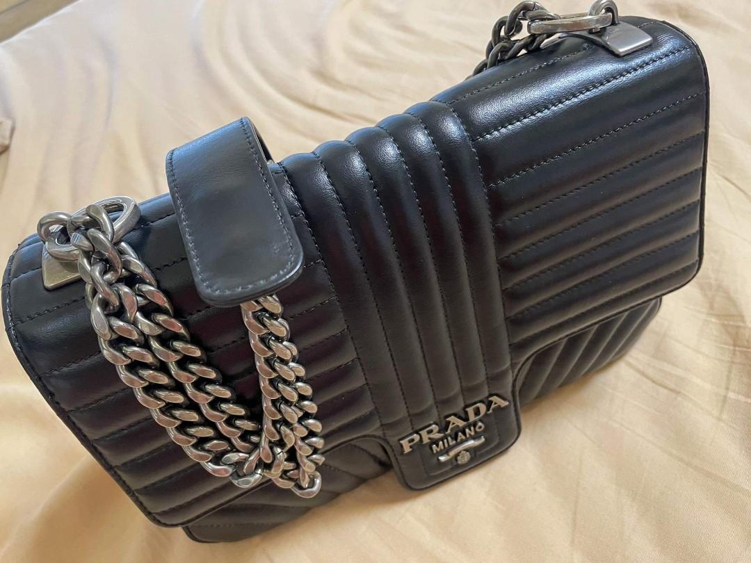 Authentic Prada Chain Flap Diagramme Large, Luxury, Bags & Wallets on ...