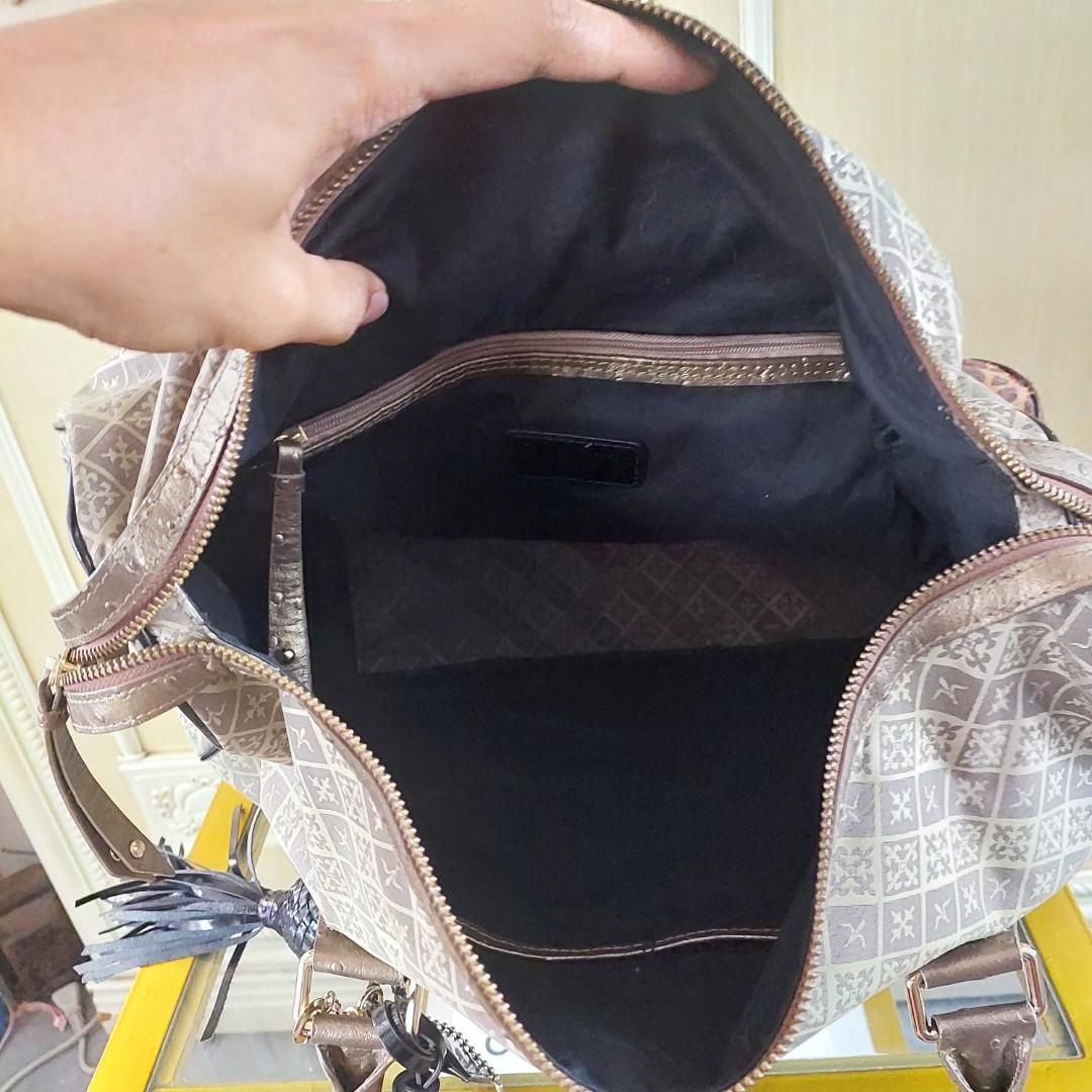 Authentic Russet genuine ostrich and leopard skin bag, Luxury, Bags ...