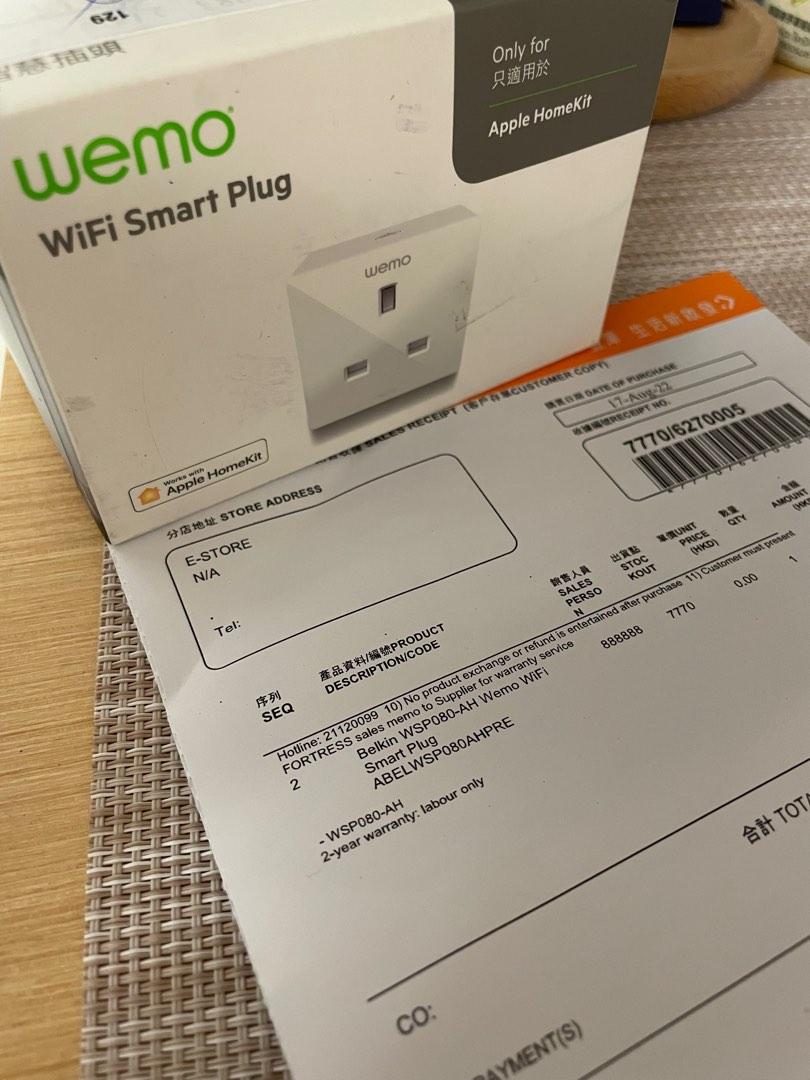 Belkin Wemo WiFi Smart Plug WSP080-AH ( Homekit ) 智能插頭, 家庭電器, 轉插器及插頭 ...
