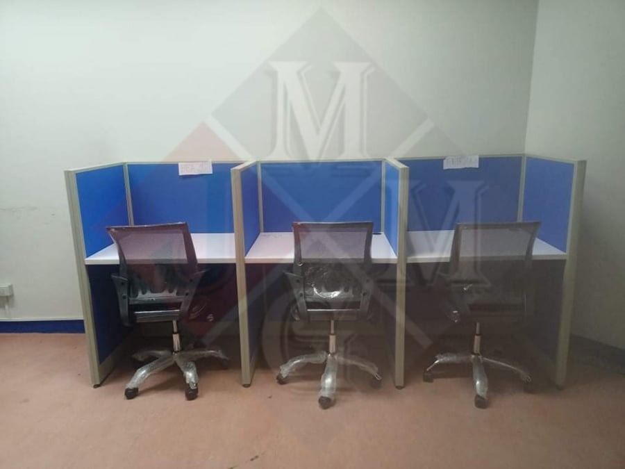 Blue Color Office Partition, Furniture & Home Living, Office Furniture ...
