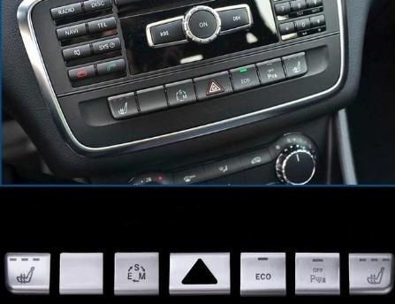 Center Console Button Plastic Sticker Trim For Mercedes Benz CLA Gla ...