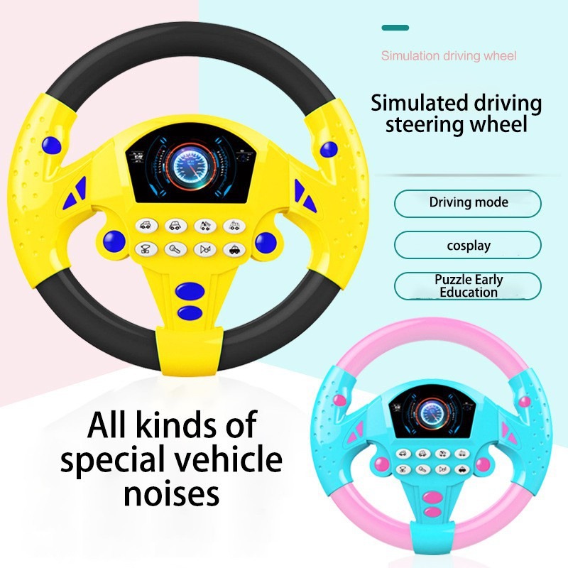 Children Steering Wheel Simulation Driving Car Toys, With Music ...