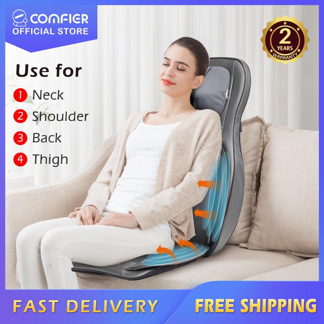 COMFIER Shiatsu Massager Chair Pad with Compress Rolling Kneading with ...