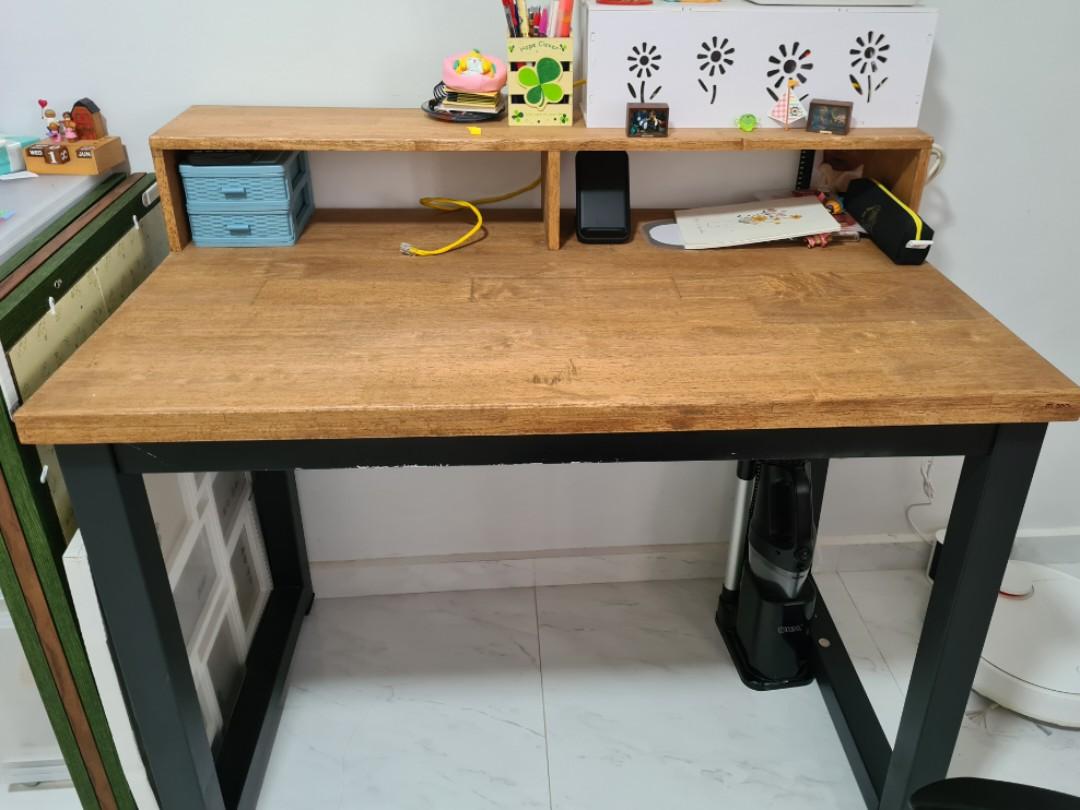 Computer / study table with Ikea chair, Furniture & Home Living ...