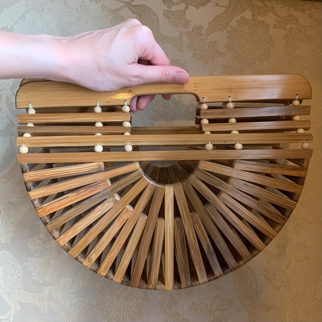 Cult Gaia inspired ark wood bag, Women's Fashion, Bags & Wallets, Beach ...