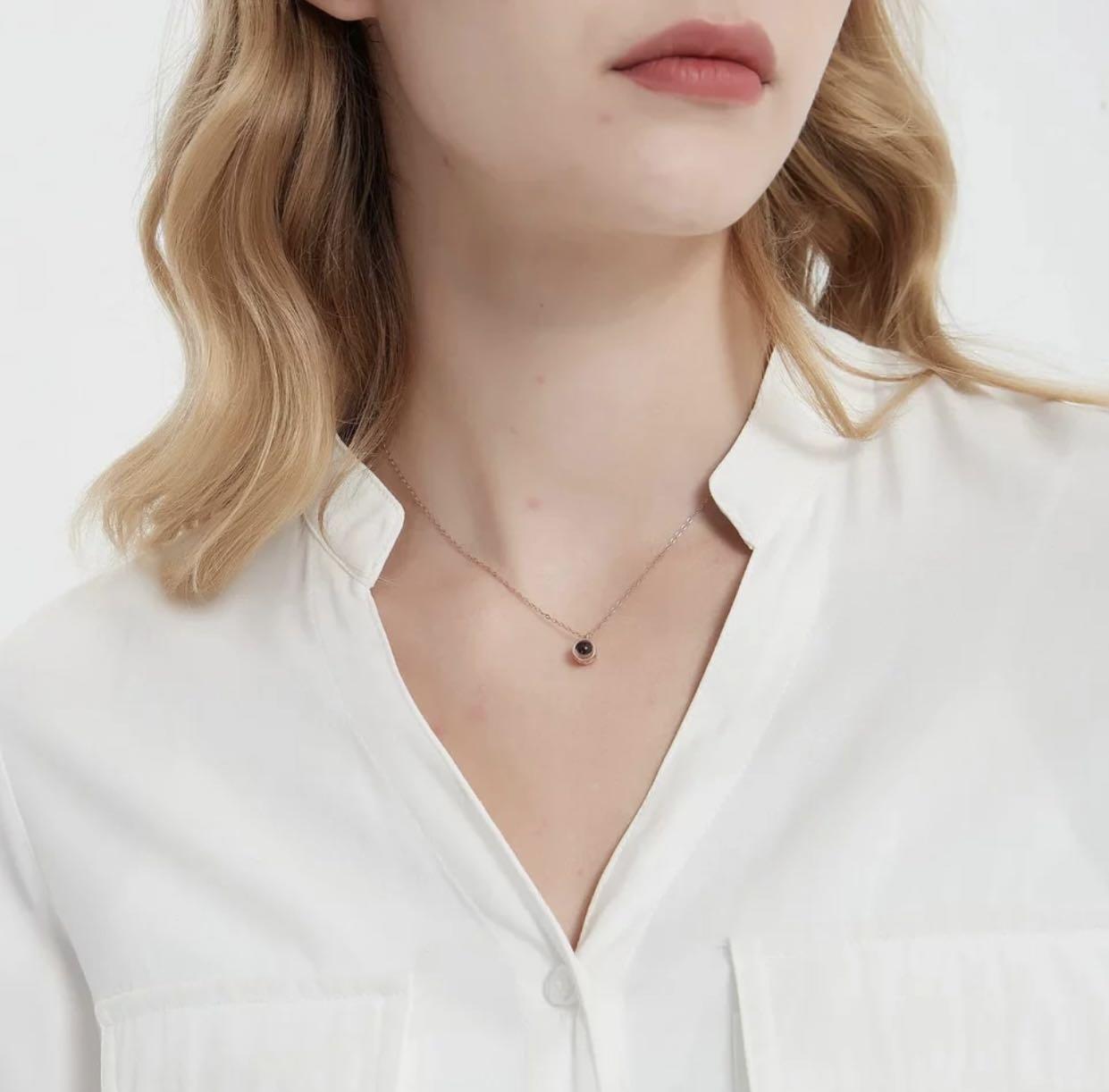 Custom Projector Hidden Photo Necklace Minimalism Necklace Custom Photo ...