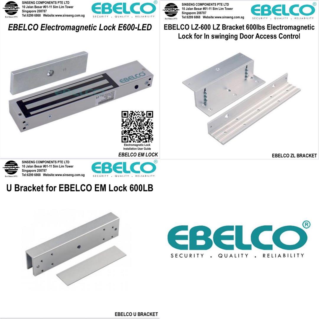 EBELCO EM Lock Set [Ebelco EM Lock (280KG), ZL Bracket, U Channel ...